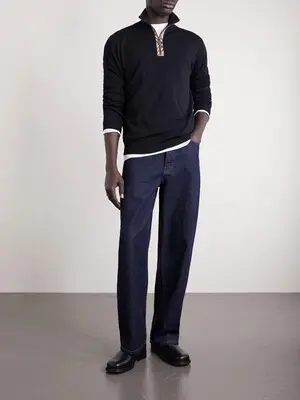 Burberry Wool Half-zip Sweater - Black