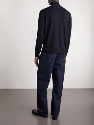Burberry Wool Half-zip Sweater - Black