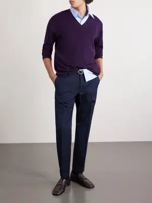 Dries Van Noten Straight-leg Cotton And Wool-blend Trousers