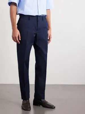 Dries Van Noten Straight-leg Cotton And Wool-blend Trousers