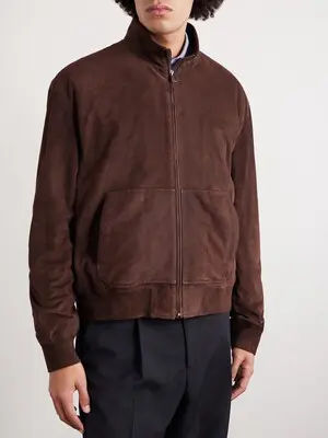 Ralph Lauren Purple Label Suede Bomber Jacket