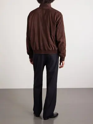 Ralph Lauren Purple Label Suede Bomber Jacket