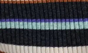 Topshop Stripe Zip Ribbed Polo