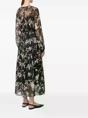 Max Mara Floral Belted Midi Dress