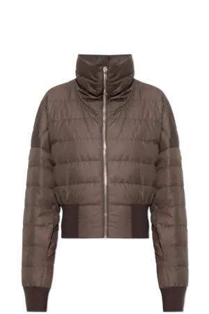 Rick Owens X Moncler Cropped Down Jacket - Brown