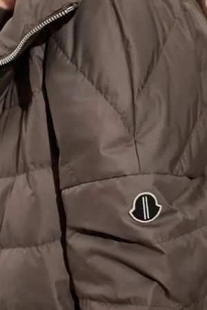 Rick Owens X Moncler Cropped Down Jacket - Brown