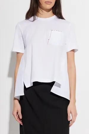 Marni Asymmetrical T-shirt With Logo - White