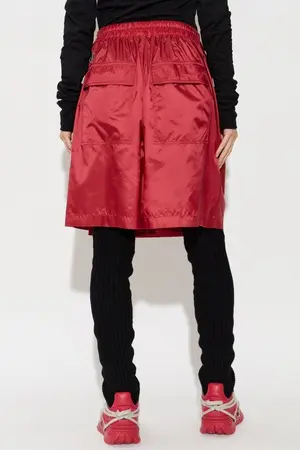 Rick Owens X Moncler Satin Shorts - Red