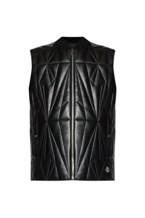Rick Owens X Moncler Sleeveless Lambskin Leather Vest - Black