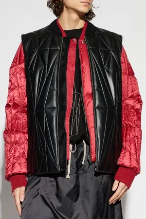 Rick Owens X Moncler Sleeveless Lambskin Leather Vest - Black