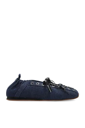 GANNI Laced Denim Ballerinas