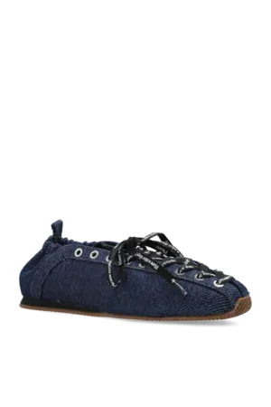 GANNI Laced Denim Ballerinas