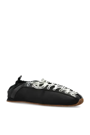 GANNI Lace-up Ballerinas - Black