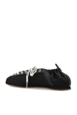 GANNI Lace-up Ballerinas - Black