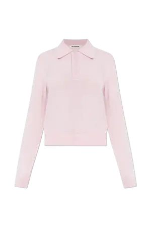 JIL SANDER Wool Long-sleeve Polo - Pink