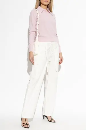 JIL SANDER Wool Long-sleeve Polo - Pink