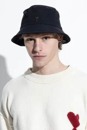 AMI Paris Logo Bucket Hat - Black