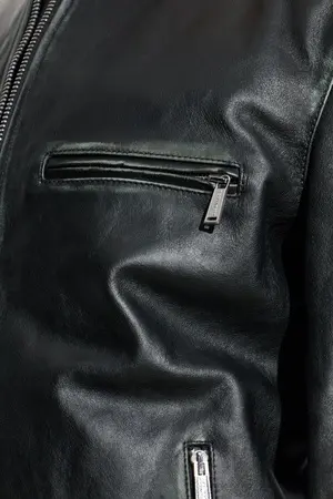 Dsquared2 Leather Jacket With Pockets - Black
