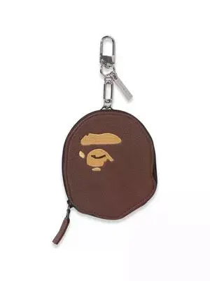 A BATHING APE Embroidered Clip Wallet - Brown