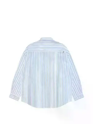 AAPE BY *A BATHING APE Striped Cotton Shirt - Blue