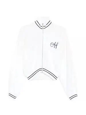 Off-White Logo-embroidered Striped Bomber Jacket - White