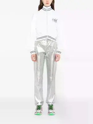 Off-White Logo-embroidered Striped Bomber Jacket