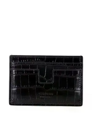 TOM FORD Logo Nubuck Card Holder - Black