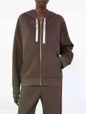 Max Mara Logo-jacquard Zip Hoodie - Brown