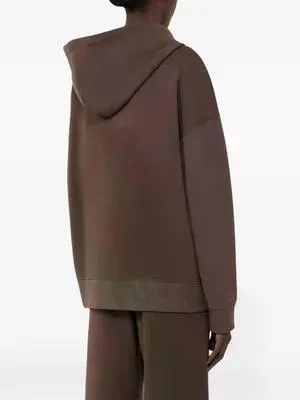 Max Mara Logo-jacquard Zip Hoodie - Brown