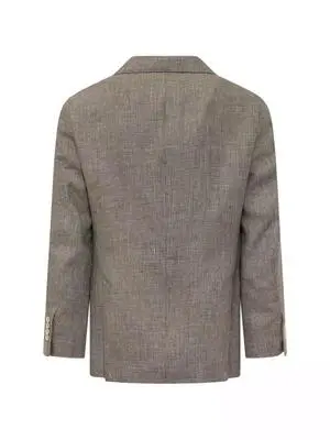 Brunello Cucinelli Houndstooth Linen Blazer