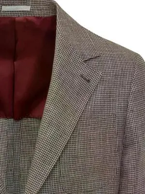 Brunello Cucinelli Houndstooth Linen Blazer