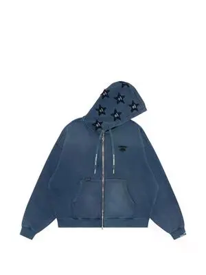 AAPE BY *A BATHING APE Star Appliqué Zip-up Hoodie - Blue