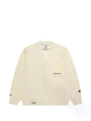 AAPE BY *A BATHING APE Appliqué V-neck Cardigan - Neutrals