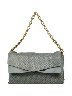 Gucci Large Suede Shoulder Bag With Chain Strap