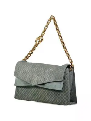 Gucci Large Suede Shoulder Bag With Chain Strap