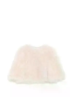 YVES SALOMON Feather Cropped Coat - Pink