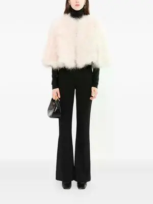 YVES SALOMON Feather Cropped Coat