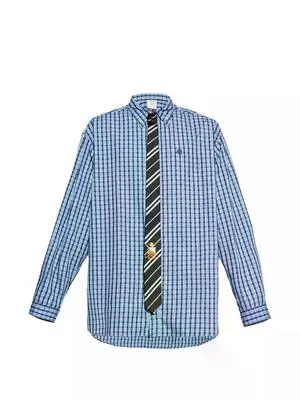 Vetements Checked Tie Shirt - Blue