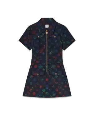 Casablanca Heatmap Monogram Denim Mini Dress