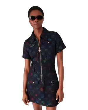 Casablanca Heatmap Monogram Denim Mini Dress