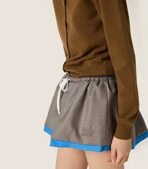 Miu Miu Cashmere Collared Logo Cardigan