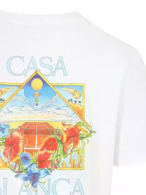 Casablanca Flower Court Icon T-shirt - White