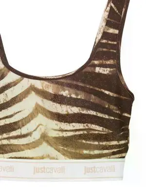 Just Cavalli Zebra Print Crop Top