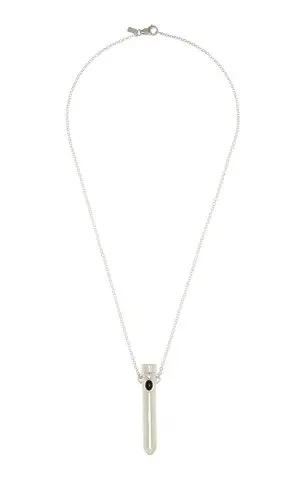Le Sundial Sterling Onyx Pendant Necklace - Silver