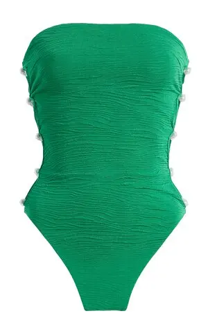 LA PORTE Stephanie Strapless One-piece Swimsuit - Green