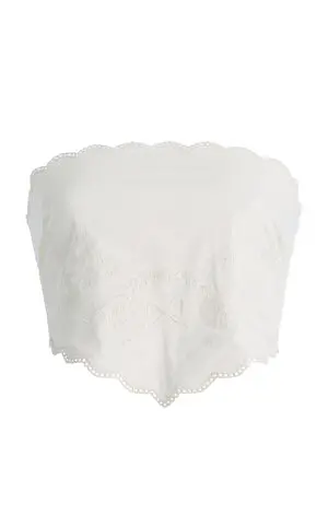 Posse Lois Broderie Anglaise Cotton Top - White