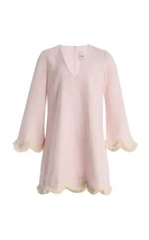 Posse Essie Fringed Linen Kaftan - Pink