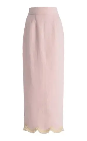 Posse Essie Fringed Linen Maxi Skirt