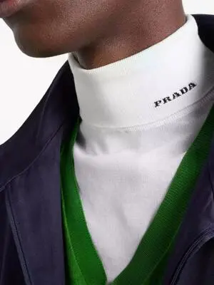 Prada Short-sleeve Turtleneck Sweater - White