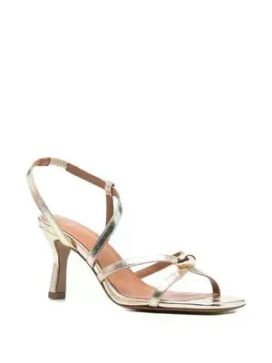 Maje Metallic Multi-strap Heeled Sandals - Gold